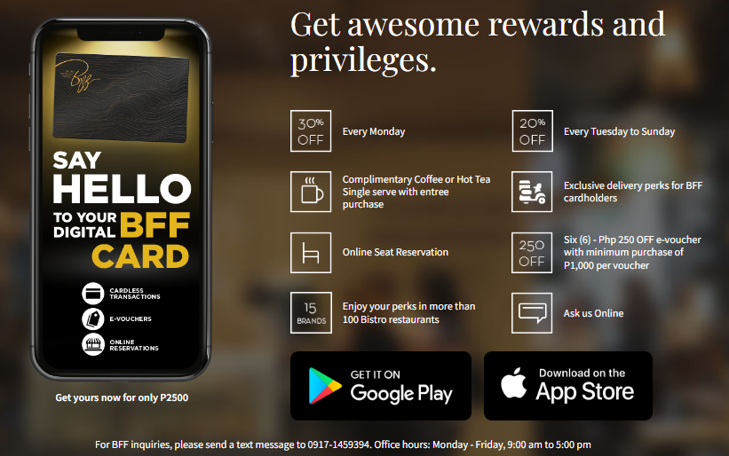 The Bistro Group BFF Card – LIFE + LIFESTYLE VISUAL DIARY